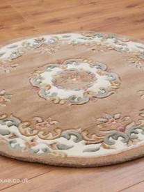 Royal Beige Rug | Aubusson Wool Rug | Free Delivery UK | The Rugs Warehouse