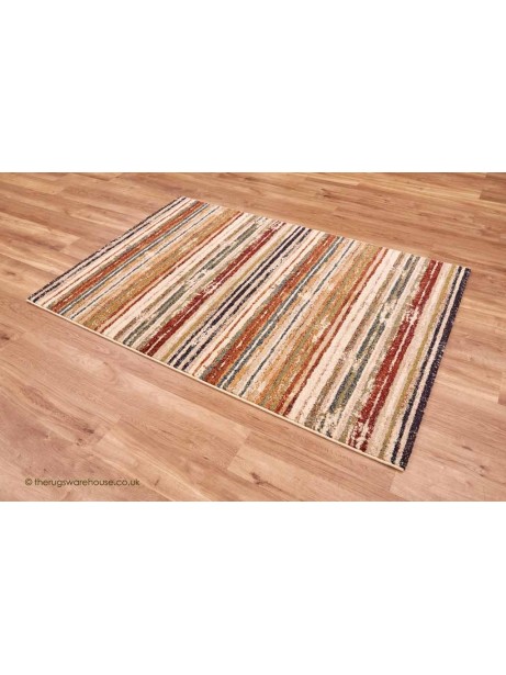 Maxo Beige Mix Stripes Budget Rug | The Rugs Warehouse