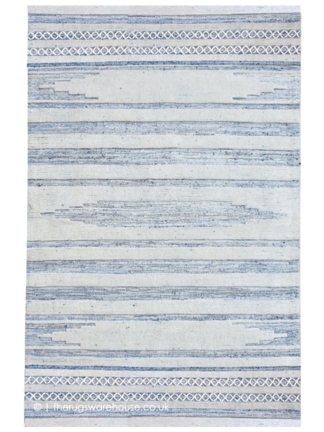 Jerdon Blue Stripes Handmade Modern Rug | The Rugs Warehouse