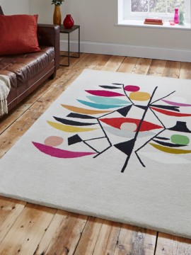 Miramar Beige Abstract Handmade Wool Modern Designer Rug by Toulemonde ...