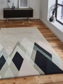 Miramar Beige Abstract Handmade Wool Modern Designer Rug by Toulemonde ...