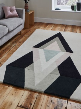 Miramar Beige Abstract Handmade Wool Modern Designer Rug by Toulemonde ...