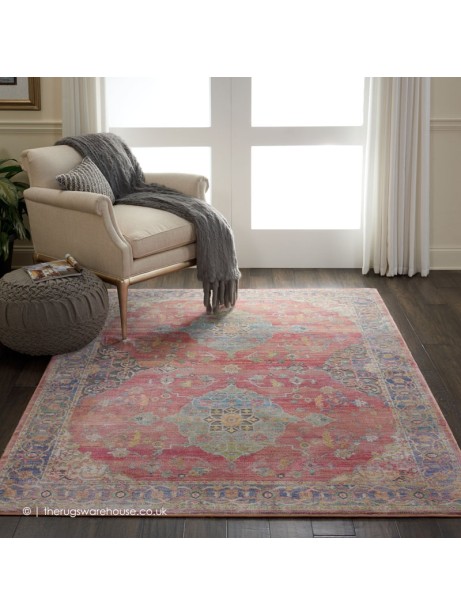 Ankara Terracotta bordered Traditional Budget Rug by Nourison | The ...
