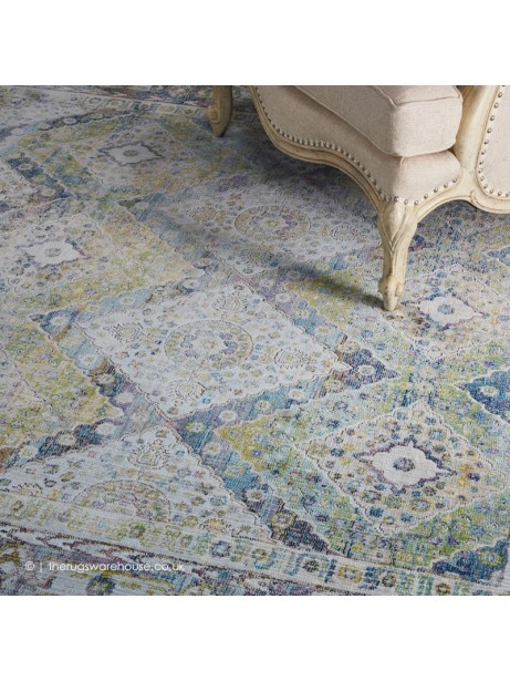 Nourison Ankara Global ANR07 Blue Green Traditional Rug | The Rugs ...