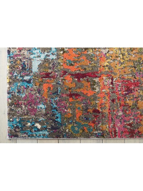 Celestial CES14 Sunset Multi-Coloured Abstract Rug by Nourison | Free ...