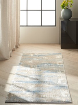 Cross Beige Abstract Polyester Modern Designer Rug by Calvin Klein ...