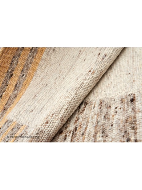 Country Ebert Cream bordered Handmade Wool Modern Designer Rug by Haro ...
