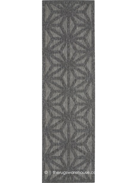 Cozumel Plain Dark Grey Geometric Budget Outdoor Runner by Nourison ...