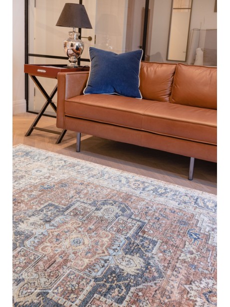 Heritage HRTG105 Rust Blue Traditional Rug by Concept Looms | Free UK ...