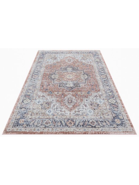 Heritage HRTG105 Rust Blue Traditional Rug by Concept Looms | Free UK ...
