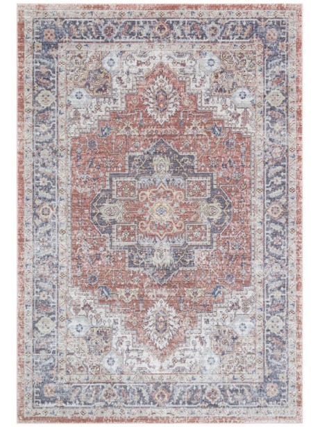 Heritage HRTG105 Rust Blue Traditional Rug by Concept Looms | Free UK ...