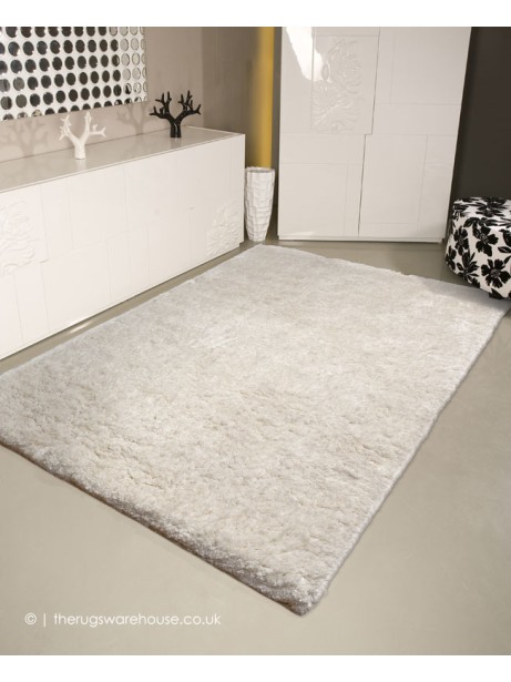 Pure Clouds White Luxury Cashmere Wool Plain Shaggy Rug | The Rugs ...