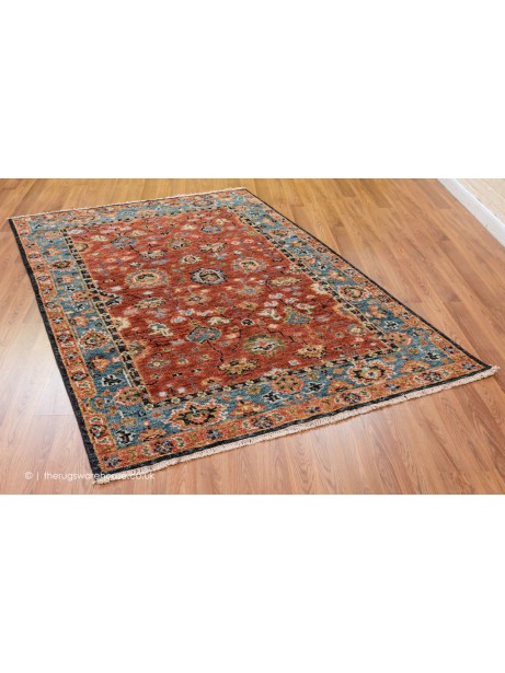 Ushak 100 Multi Bordered Persian Rust Multi Rug - Buy Online at The ...
