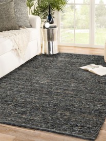 Melbourne Black Rug | Plain Reversible Wool Rug | Large Area Rug | The ...