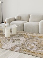 Diva Beige Grey Hand-Knotted Abstract Rug by Sitap | The Rugs Warehouse