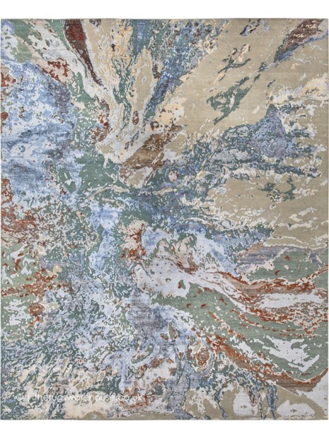 Diva Beige Grey Hand-Knotted Abstract Rug by Sitap | The Rugs Warehouse