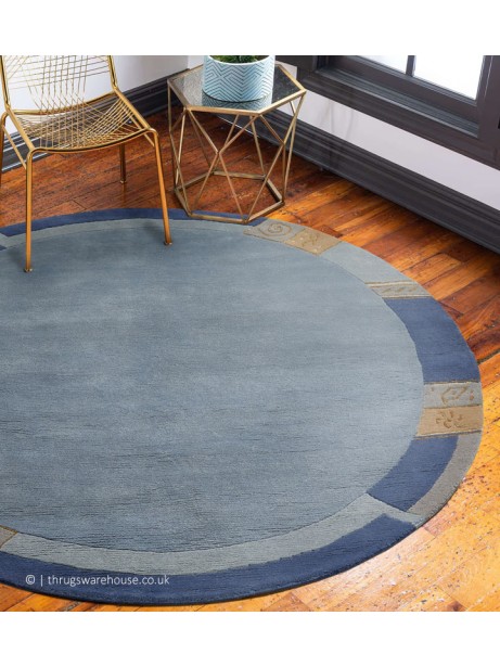 Manali Blue Round Rug - The Rugs Warehouse | The Rugs Warehouse