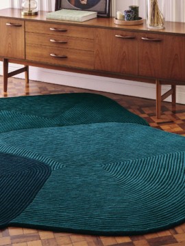 Tumulus Safran Luxury Wool Abstract Designer Shaped Rug | The Rugs ...