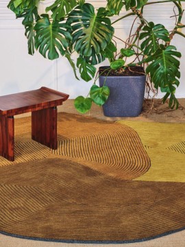 Tumulus Blue Luxury Wool Abstract Designer Shaped Rug | The Rugs Warehouse