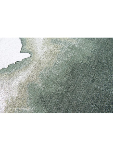 Lagoon Green Circle Abstract Polyester Modern Designer Rug by Louis de ...