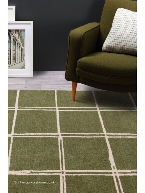 Albany Grid Olive Rug | The Rugs Warehouse