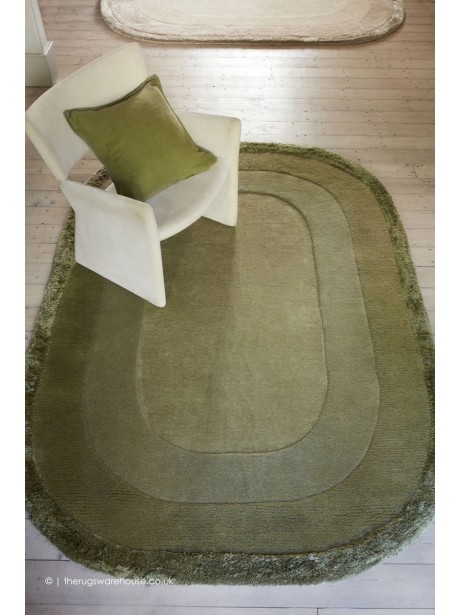 Halo Sage Green bordered Handmade Wool Modern Rug by Asiatic | The Rugs ...