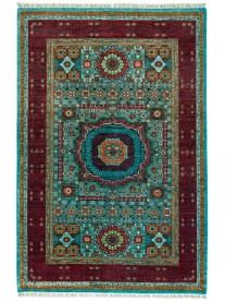 Afghan Teal Hand-Knotted Fine Wool Traditional Rug | The Rugs Warehouse