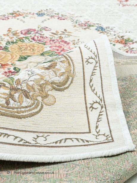 Florence Beige Cream Floral Polyester Modern Flat Woven Rug | The Rugs ...