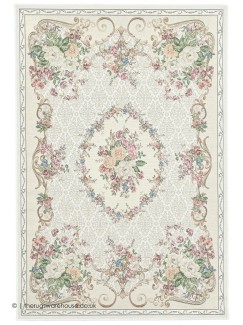 Flomi Florence Beige French Neo Classic Floral Flat-woven Rug | The ...