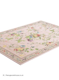 Sagrini Rose Multi-Coloured bordered Polyester Modern Flat Woven Rug ...
