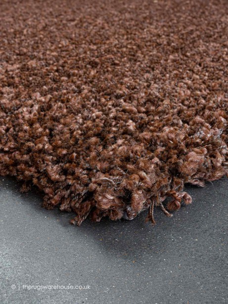 Twilight Rusty Brown Plain Shaggy Rug | The Rugs Warehouse