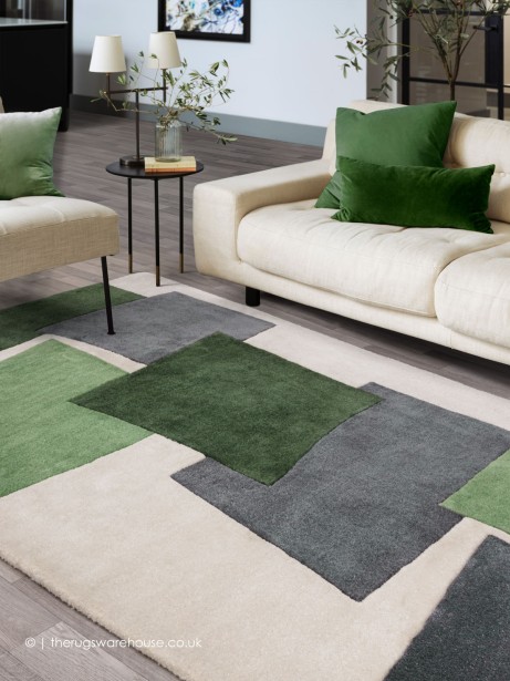 Romy Papercut Green Rug | The Rugs Warehouse