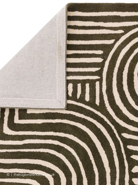 Reef Curve Forest Green Geometric Handmade Wool Modern Rug | The Rugs ...