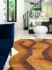 Flow Ocre Modern Luxury Designer Waves Wool Shaped Rug | The Rugs Warehouse