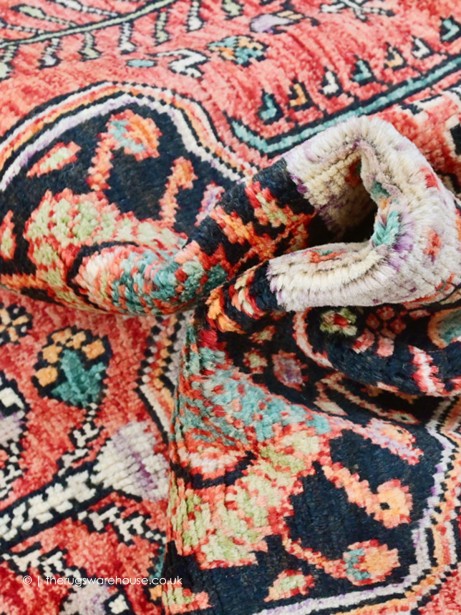 Abshar Qashqai Pink bordered Hand-Knotted Wool Traditional Luxury Rug ...