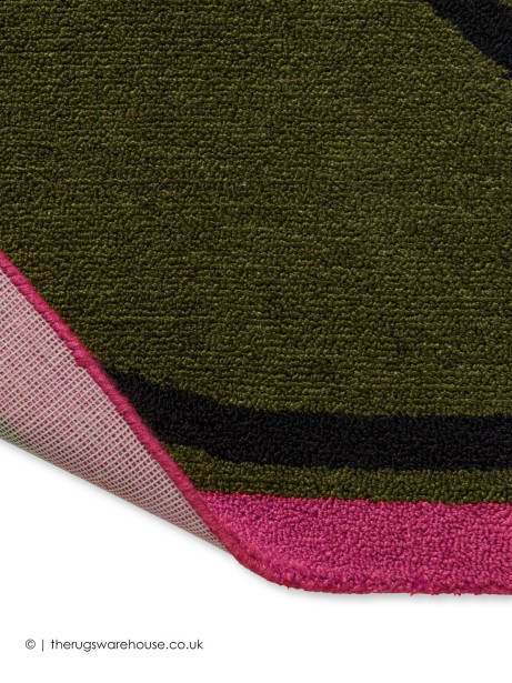 Linear Stem Olive Green Floral Handmade Polyester Designer Outdoor Rug ...