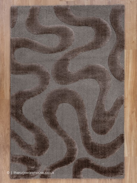 Cleo Waves Brown Modern Rug | The Rugs Warehouse