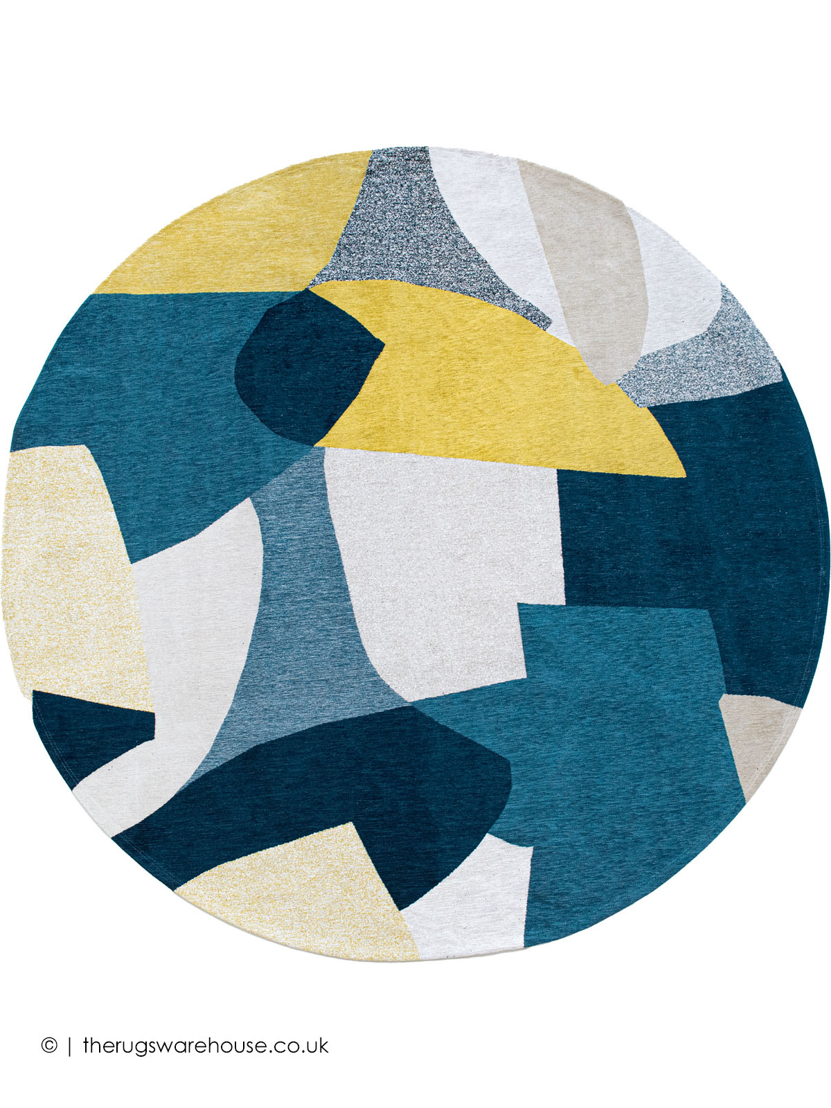 Duck Song Circle Blue Abstract Polyester Modern Designer Rug by Louis ...